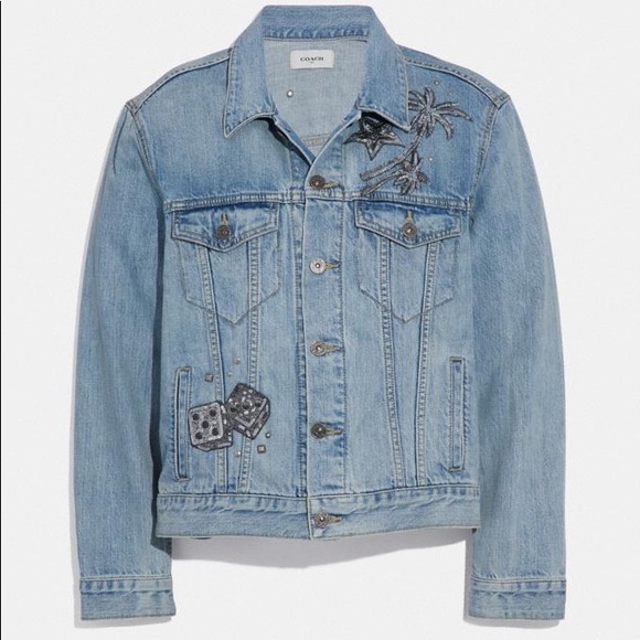 Coach | Jackets & Coats | Nwt Rare Coach Designer Jean Jacket W Sequins ...